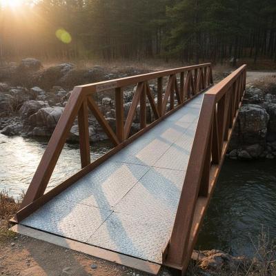 China Steel Pedestrian Bridge with Variable Span Length (10-50 Meters), High Corrosion Resistance, and Anti-Skid Deck for sale