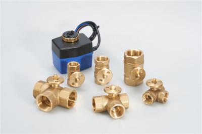 Китай Моторизованный трехсторонний латунный шариковый клапан нормально открытое 2.0Мпа, управление 3 проводов продается