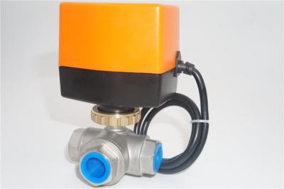 China Electrically Actuated 3 Way Ball Valve Stainless Steel Fire Safe Design for sale