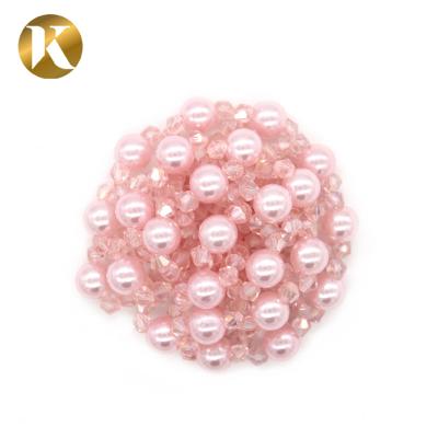 중국 주문 신발 버클은 진주와 결정 구슬의 조합을 자릅니다 판매용