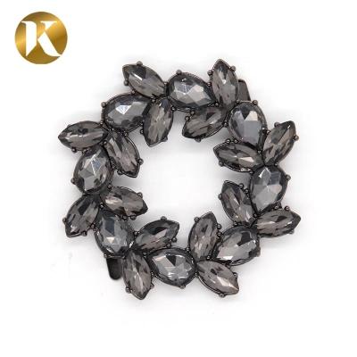 Accessoires en cristal de boucle de chaussure en métal de décoration de mode de forme de fleur de Wenzhou Kml