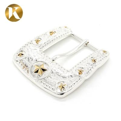 China 2 Farbplatten Gürtel Schnallen mit glatter Oberfläche / 3D Oberflächenbehandlung zu verkaufen