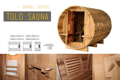 Cina La cabina asciutta circolare su ordinazione del bagno a vapore del calore per la casa/giardino/il verde copre la sauna del barilotto in vendita