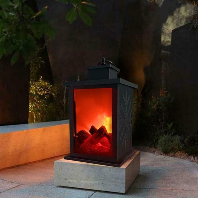 Luce tremula della decorazione di Natale della lanterna di effetto LED della fiamma del fuoco di ceppo della lampada del camino