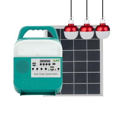 中国 小型場所のラジオの太陽電池パネルライト キットの照明発電機の家9W 6V 販売のため