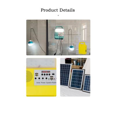 Cina del generatore solare portatile 3pcs sistema di illuminazione domestico 5W 3.7V con la radio di FM dell'altoparlante in vendita