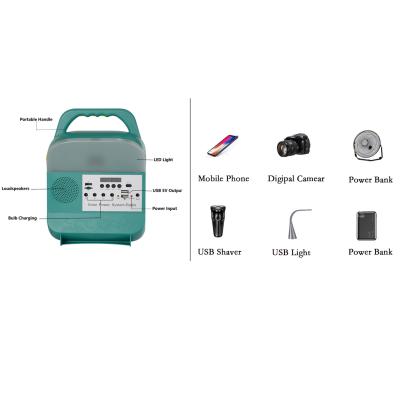Cina del generatore solare portatile 3pcs sistema di illuminazione domestico 5W 3.7V con la radio di FM dell'altoparlante in vendita