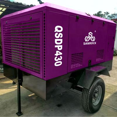 China Mini Screw Air Compressor Machine Portable Mining Diesel Engine Screw Air Compressor for sale