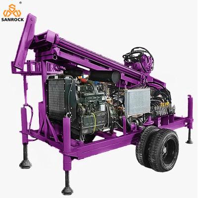 China Water Well Drilling Machines Rotation Torque 3500 N.m Trailer Mounted Drilling Rig Small Water Well Drilling Rig for sale