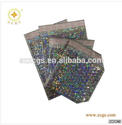 China Holographic Rainbow Metallic Bubble Mailers For Goods Express Sending for sale