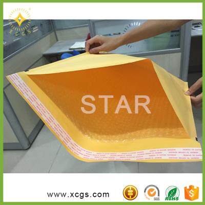 China Gold Yellow Kraft Paper Mailing Envelope/ Shock Proof Bubble Padded Kraft Mailing Bag for express for sale