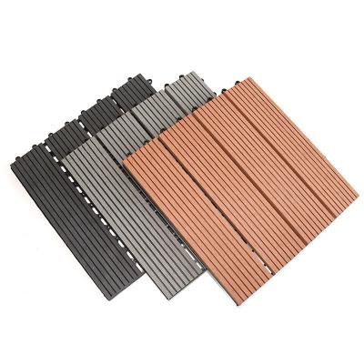 China Diy Floor Wpc Outdoor Patio Tiles Decking Wood Plastic Composite Deck Tile for sale