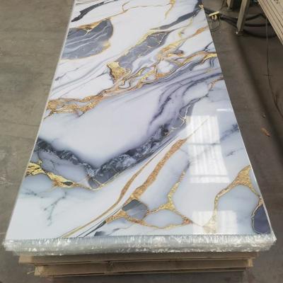 China UV Board PVC gelamineerd plaat 1220*2440mm Interieur decoratie Marmeren wandbedekkingspaneel Te koop