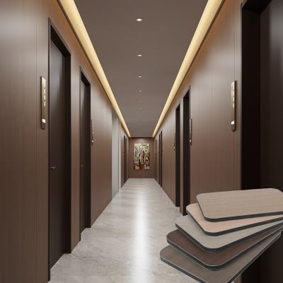 China Bamboo Charcoal Wood Veneer Board Mirror Siding Fire Proof Pvc Wall Panel For Apartment Office for sale