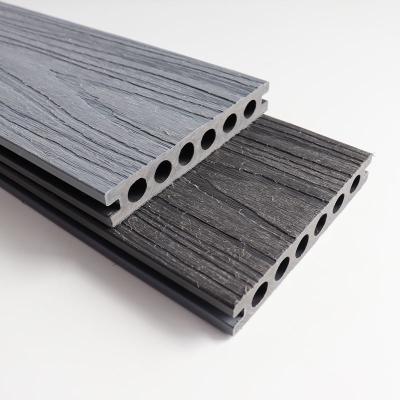 China UV-Stable Exterior Solid Waterproof Wooden High Strength CE Certified WPC Wood Plastic Composite Decking Of Double Colors for sale