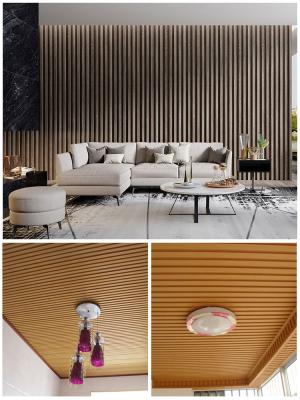 Cina Pannello di rivestimento composito in legno e plastica per interni, rivestimento decorativo in legno, vinile, legno, decorativo, scanalato 3D, rivestimento in PVC WPC, pannello murale 168.5*20mm in vendita