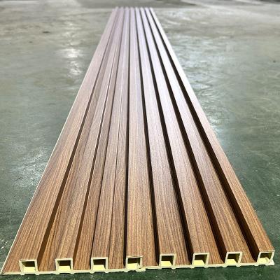 China Chinese Factory WPC Fluted Wall Panel PVC Board Slatted WPC Panel for Interior Decoration Wpc Wall Panel for sale