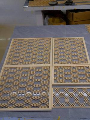 China Japanese Traditional Aesthetics Woodworking Technique of Joining Wood Pieces Together Kumiko Wooden Dividers Partition Screens for sale