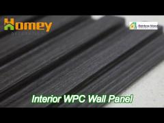 Panel de pared de madera plástico compuesto interior wpc panel de pared acanalado pared moderna