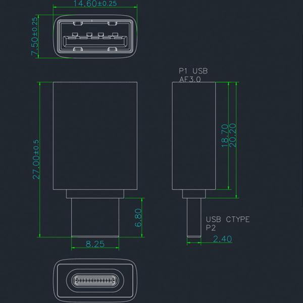 Quality Small 3.1 M To USB A F USB C Adapter OTG Support 5Gbps Speed Metal Body for sale