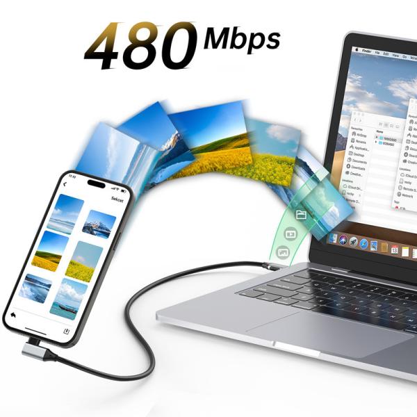 Quality Right Angle USB C Data Charging Cable PD240W USB Type C Cable for sale