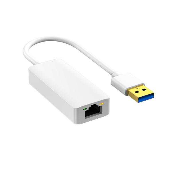 Quality USB3.0 Gigabit Ethernet Adapter At Compact Size New Plastic ABS White Color for sale