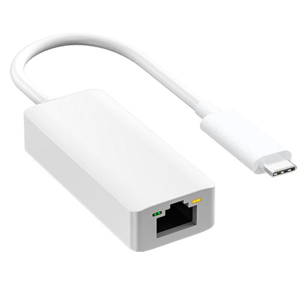 Quality USB C To Lan Gigabit Adapter For Phone Laptop Plastic ABS White Color for sale