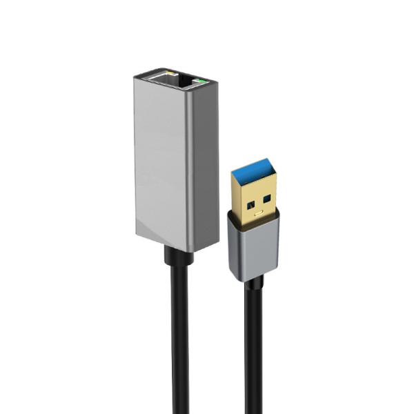 Quality USB A 3.2 Gen 1 Gigabit Ethernet 10 100 1000Mbit Adapter Compact Size Aluminum for sale