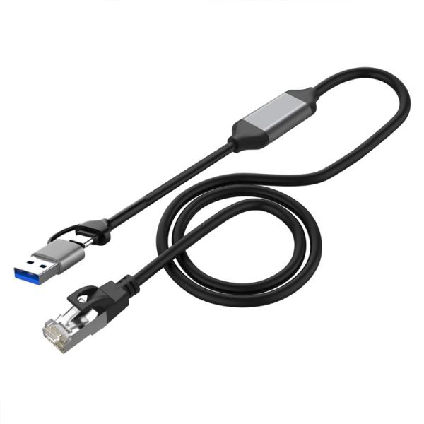 Quality USB 3.2 Gen 1 Type C To RJ45 Lan 10 Meters Ethernet Cable for sale
