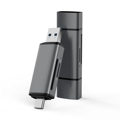 China Portable USB 3.2 Gen 1 Card Reader With USB C And USB A Connectors for sale