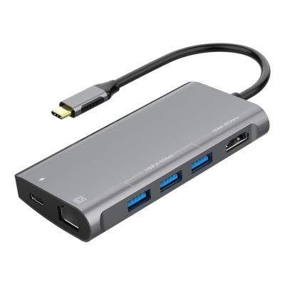 China 6 Ports USB C HUB 4K HDMI Video Extenders With 3 Ports USB A for sale