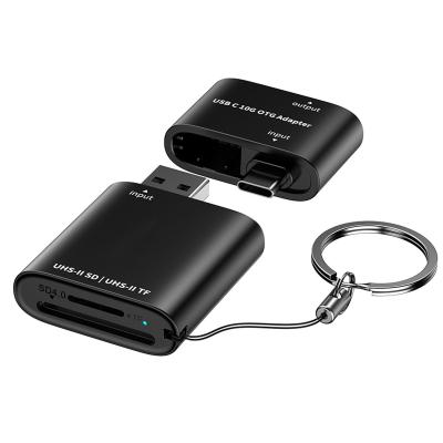 China UHS-II SD TF Card Reader With USB C To USB A OTG Adapter for sale