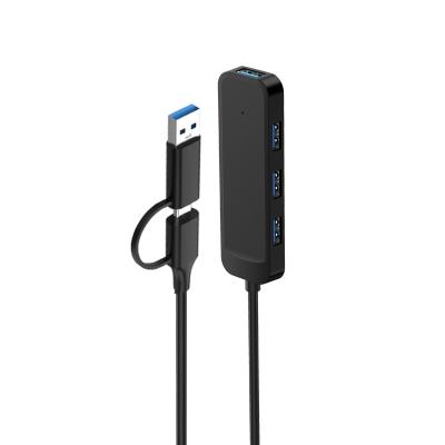 China 4 Poorten USB TYPE-A en TYPE-C 3.0 Combo HUB in ABS Kunststof Materialen Te koop