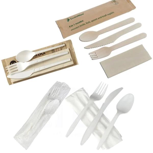 Quality Disposable Spoon Knife Fork Wet Wipe Tableware Four Sides Seal Automatic Packing for sale