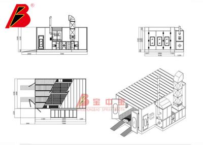 Cina Automobile automatica standard di riparazione della cabina della pittura della cabina di spruzzo della cabina di spruzzo in vendita