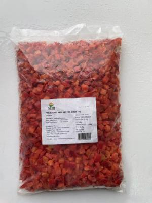 China Vibrant Sweet Frozen Vegetables 10x10mm IQF Diced Red Bell Pepper Ready Mix Color Cube for sale