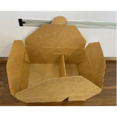 China Kraft Divider Box Disposable Food Packaging Eco-Foldable Takeout Container, Ultra-High 20GP for sale