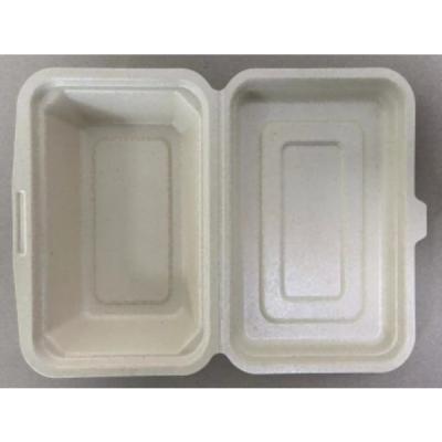 China Pulp Single - Cavity Disposable Food Packaging 248 * 173 mm Sugarcane Clamshell, High 20GP for sale