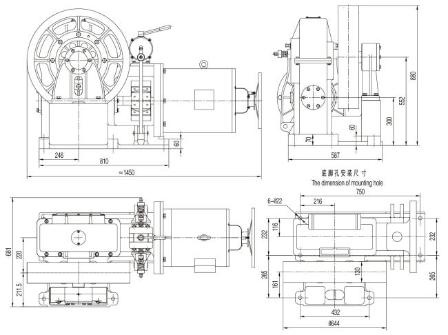 Elevator geared traction machine