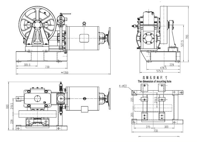 Elevator geared traction machine