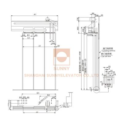China De duurzame van de de Liftdeur van de 3 Vouwen Volgende Passagier van de de Exploitantauto Hoogste Installatie Te koop