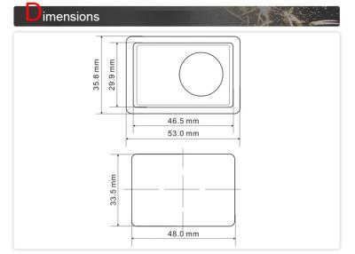 China Rectangle Shape Panel Mount Push Button For Elevator IP64 Size 36x53 mm for sale