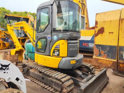 China Goede Voorwaarde KOMATSU Mini Digger PC35mr, Gebruikte Oorsprong Japan 3,5 Ton Track Excavator PC35 voor Verkoop Te koop