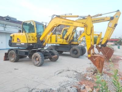 China Gebruikt R60-Wielgraafwerktuig, Hyundai r60-5 r60w-5 r60w-7 r60-7 r60-9 Mini Wheel Excavator Te koop