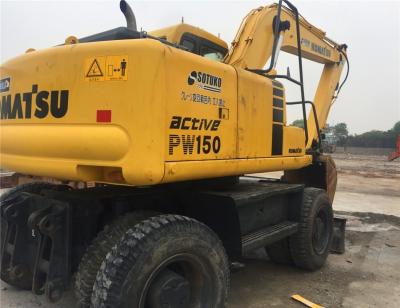 China Originele 15 ton Komatsu mobiele graafmachine Pw150, gebruikte hydraulische wielgraafmachine Komatsu Pw150 goede kwaliteit lage prijs te koop Te koop