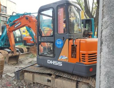China Doosan minigraafmachine in goede staat Dh55 5,5 ton hydraulische rupsgraafmachine Te koop
