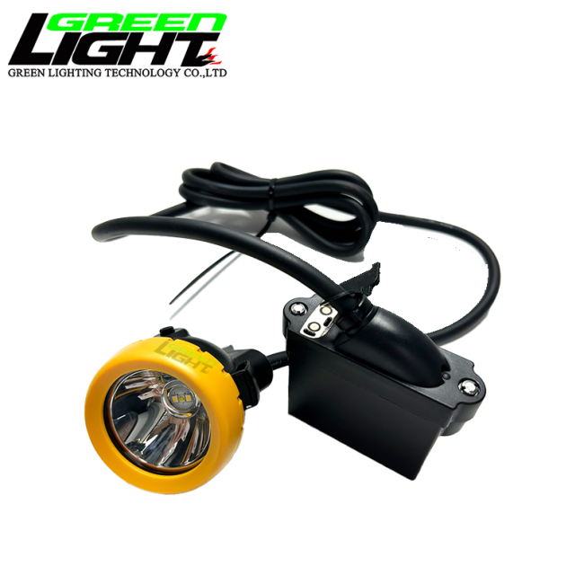 Corded cap lamp front view