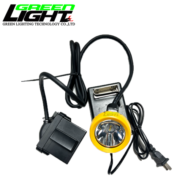 Corded cap lamp side view