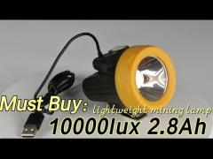 LED Wireless Miners Head Lamp With Charging Indication 10000lux 3.7V Portable