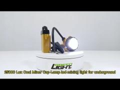 IP68 3.7V lámparas de minería LED con batería recargable por cable 25000lux faro